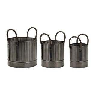 Metal Pot w/Handle (Set of 3) - Bed Bath & Beyond - 37759437