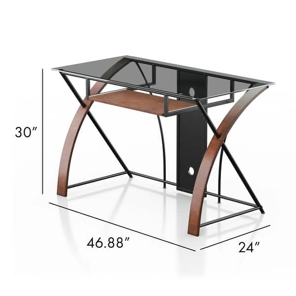 Falt Modern Grey-Tint 47-inch Glass Computer Desk by Furniture of ...