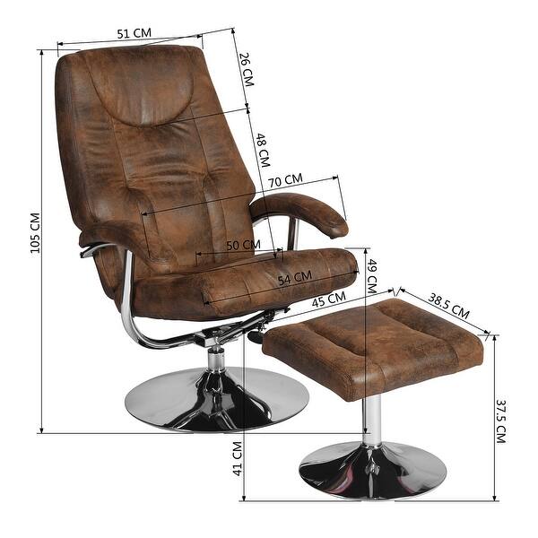Vintage Leather Air Swiveling Recliner Chrome Base with Cover and ...