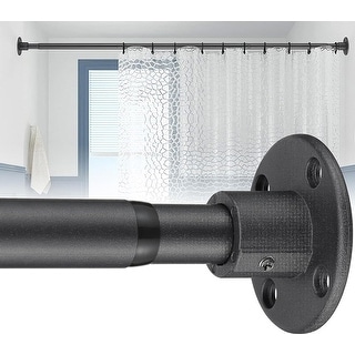 Duty Shower Rod - Shower Curtain Rod Wall Mounted - Black - Bed Bath ...
