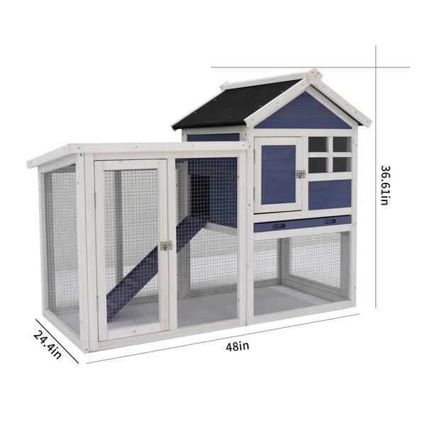 48''Deluxe Wooden Blue Chicken Coop - Bed Bath & Beyond - 37862797