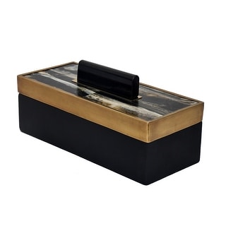 Resin, 14X6" Wheatly Black Box, , 7"H, - 14" x 6" x 7" - Bed Bath ...