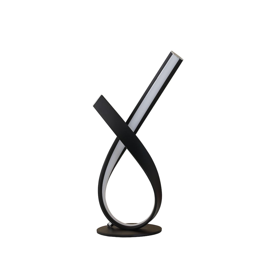 Metal Upright Knotted Design Table Lamp with Round Shaped Base, Black ...