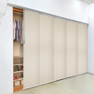 InStyleDesign Opal 5-Panel Single Rail Panel Track Extendable 58"-110"W ...