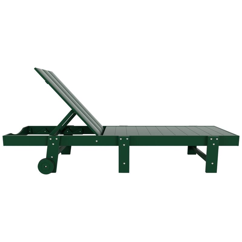 Shoreside Modern Poly Eco-Friendly All Weather Reclining Chaise Lounge ...
