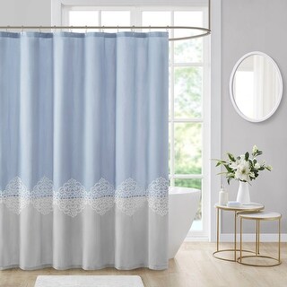 Pieced and Embroidered Shower Curtain - Bed Bath & Beyond - 41196153