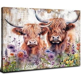 Farmhouse Highland Cow Wall Art - Bed Bath & Beyond - 43767378