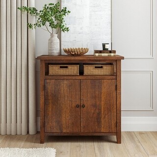 Xavier Rough Sawn Natural Wood Console Cabinet - Bed Bath & Beyond ...