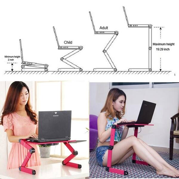 Adjustable Folding Laptop Netbook Computer Office Table Desk Stand Tray ...