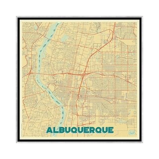 iCanvas "Albuquerque Retro Urban Blueprint Map" by Hubert Roguski ...