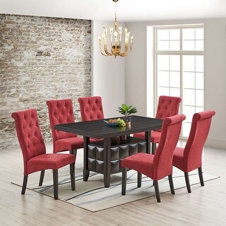 Tufted Upholstered Parsons Dining Chair, Set of 2, Red - Bed Bath ...