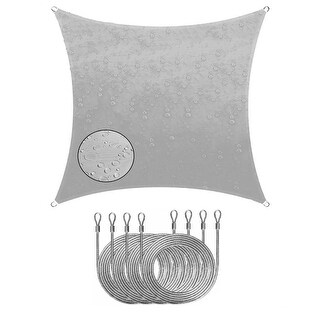 ColourTreeUSA Waterproof Square Sun Shade Sail w/Cable Ropes HDPE Mesh ...
