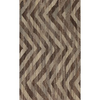 Brown Chevron Style Kilim Oriental Foyer Rug Hand-Woven Wool Carpet - 3 ...
