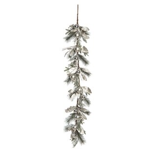 Transpac Artificial 60 in. Silver Christmas Evergreen Garland with ...