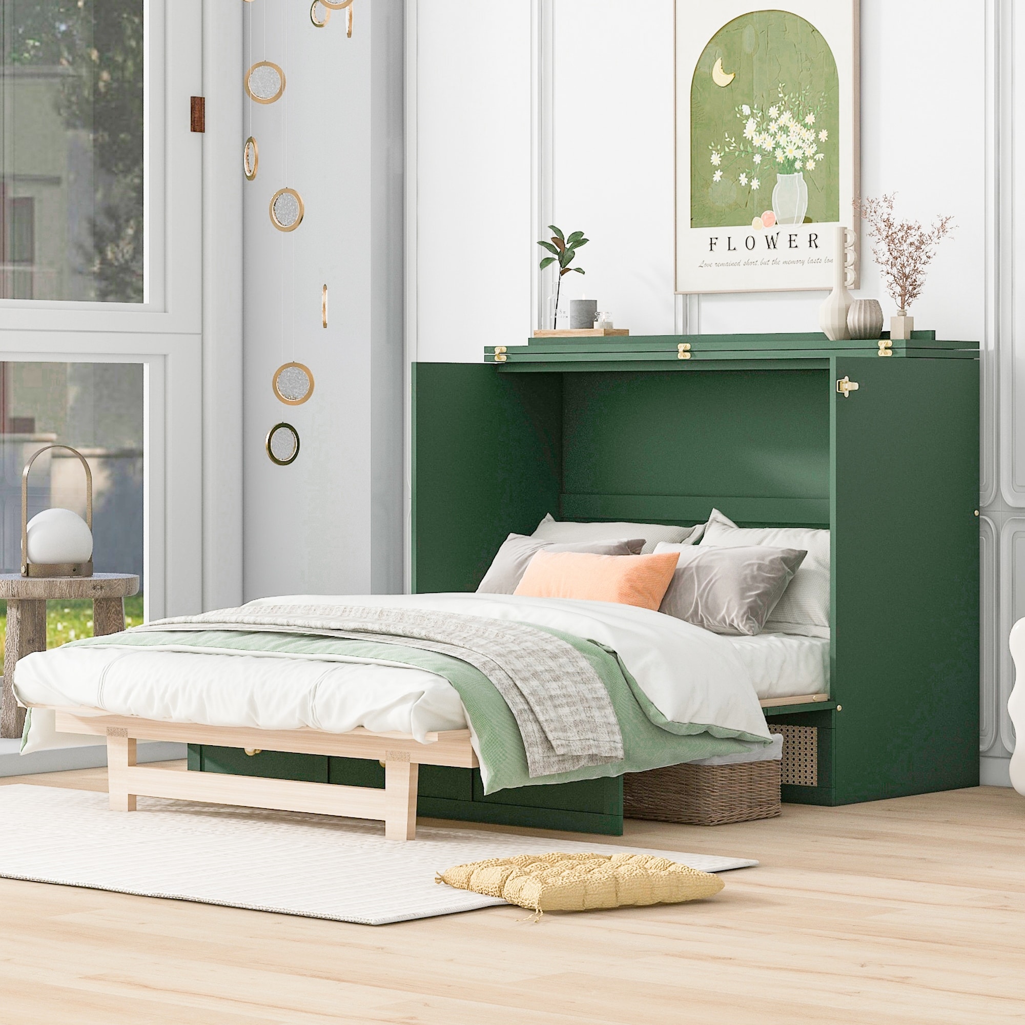 Full Size Wooden Murphy Bed with Large Drawers On Sale Bed Bath Beyond 41071245