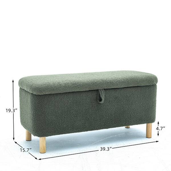 Basics Ottoman Upholstered Soft Storage Bench and Entryway Bedroom ...