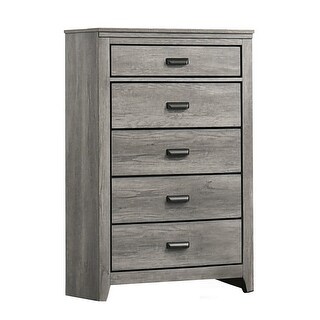 Lei 53 Inch Tall Dresser Chest, 5 Drawers, Metal Handles, Modern Gray ...