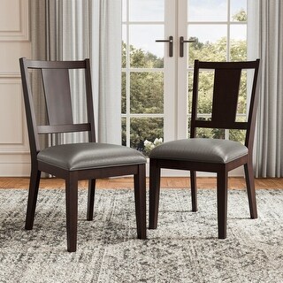 Furniture of America Chase Modern Dining Chairs with Faux Leather Seat ...