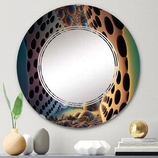 Designart 'In Between Dimensions' Printed Modern Geometric Wall Mirror ...