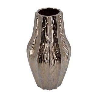 Spitzer Short Metallic Glaze Ceramic Vase - 13" - Bronze - Bed Bath ...