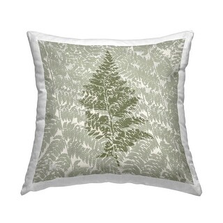 Stupell Fern Pattern Leaf Cottage Nature Printed Throw Pillow Design by ...