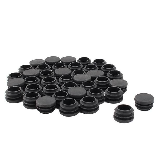 Table Chair Plastic Flat Base Round Tube Pipe Insert Cover Black 28mm ...