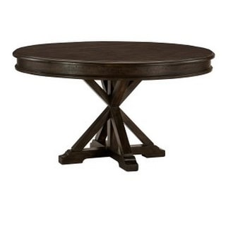 Berey 54 Inch Dining Table, Round 4 Seater, Driftwood Brown Wood Finish ...