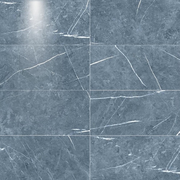 Opera 12x24 Blue Glossy Porcelain Tile - Floor & Wall - Large Format ...
