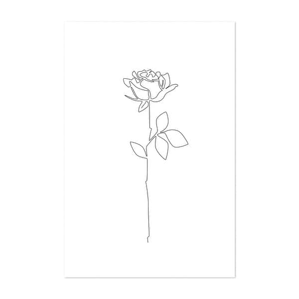 Fragile Rose Line Drawings Abstract Dorm Art Minimal Art Print/Poster ...