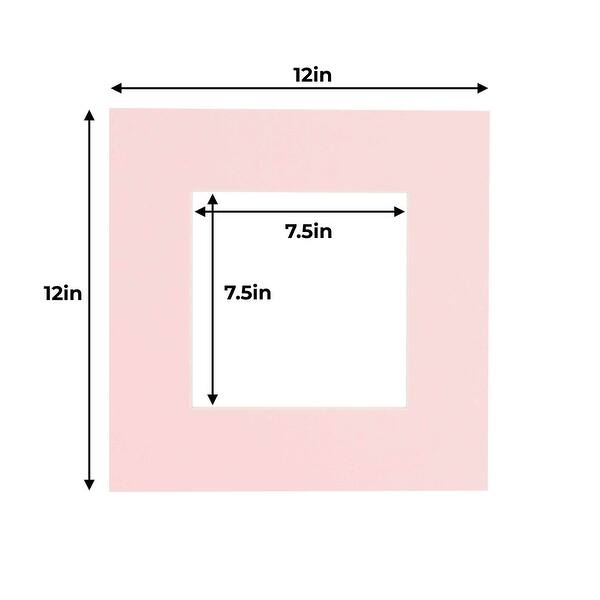 8x8 Mat for 12x12 Frame - Precut Mat Board Acid-Free Soft Pink 8x8 ...