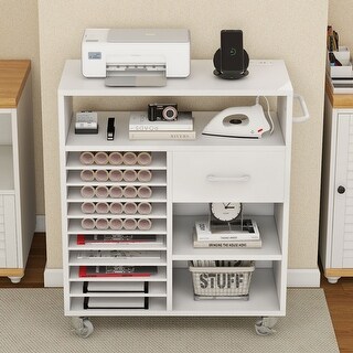 Mobile Craft Storage Cabinet Cart for Cricut Machine - Bed Bath ...