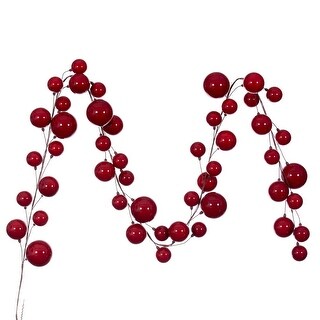 Vickerman 10' Red Pearl Branch Ball Wire Garland. - Bed Bath & Beyond ...