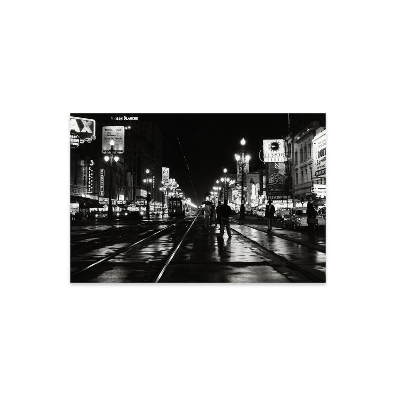 1950s Night Scene Canal Street New Orleans Louisiana USA Print On ...