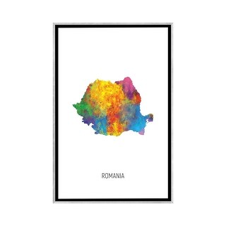 iCanvas "Romania Map" by Michael Tompsett Framed - Bed Bath & Beyond ...