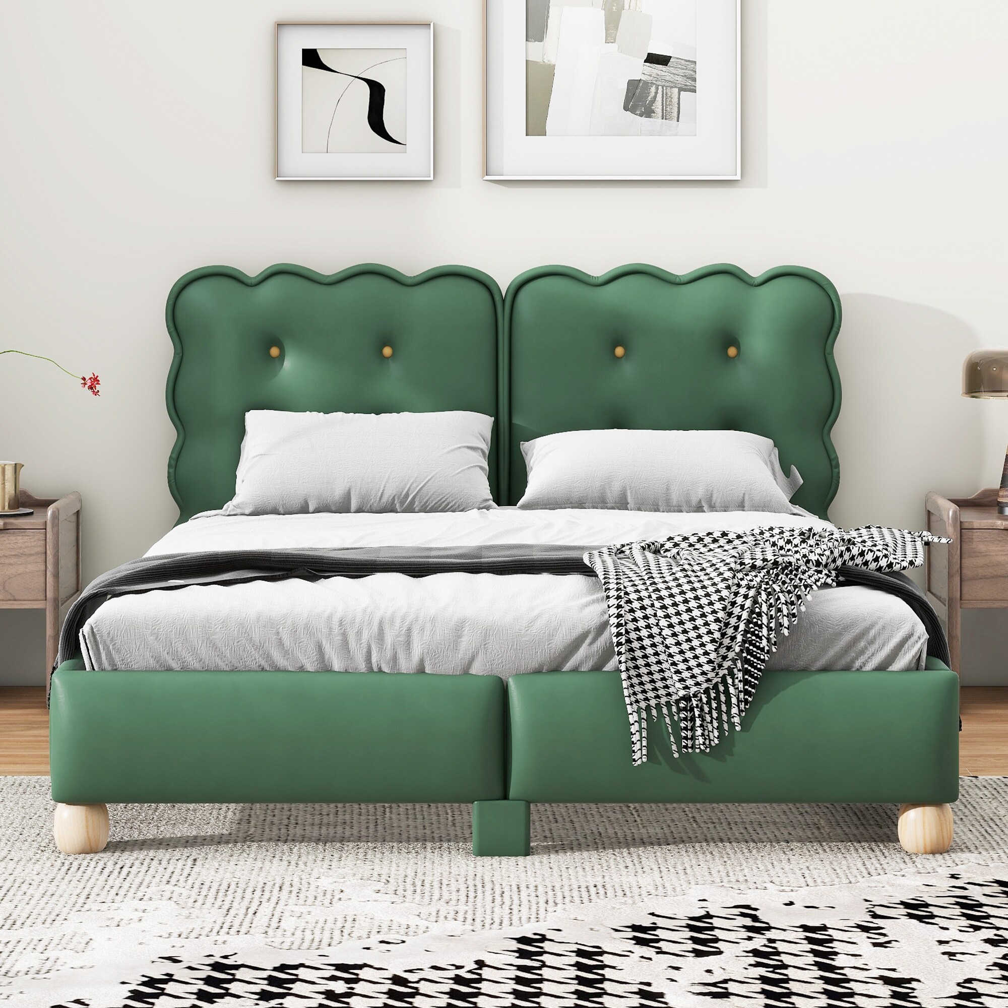 Green upholstered headboard store