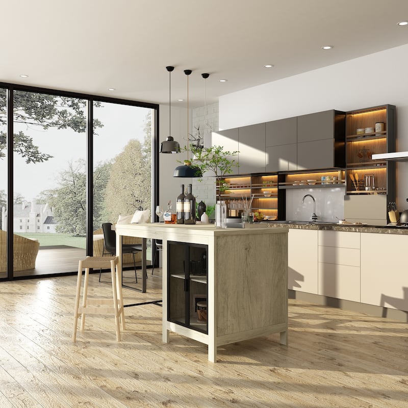 Versatile Dining Table Kitchen Island with Storage: Modern Design for ...