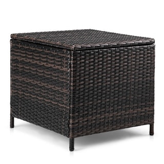 Patio 27 Gallons Wicker Storage Side Table - Bed Bath & Beyond - 40031528