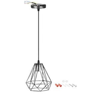 Pendant Light Kit Metal Diamond Cage Light Socket E26/E27 with 1M Cord ...