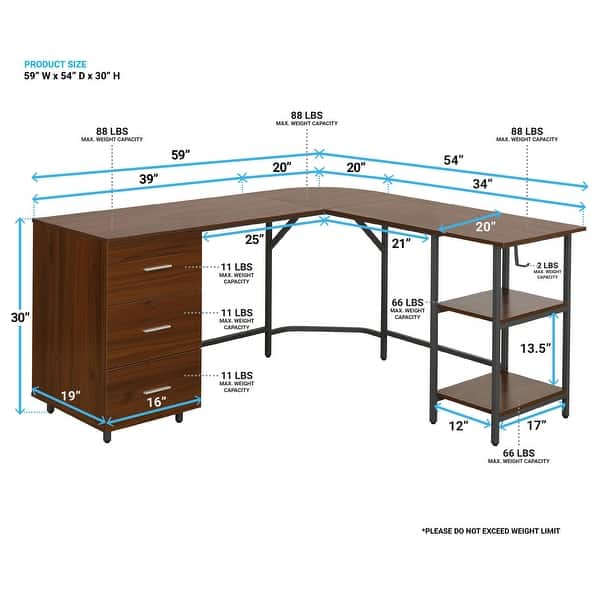 Modern Designs L-Shape Home Office Desk With Storage - Bed Bath ...