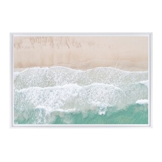 Stratton Home Decor Beach Waves from Above Framed Canvas Wall Art ...