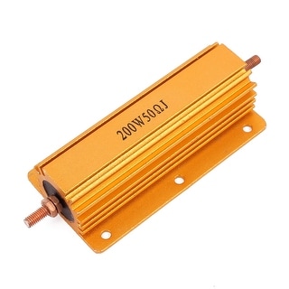 5% 200W 50 Ohm Wirewound Aluminum Housed Clad Resistor Gold Tone 12cm ...