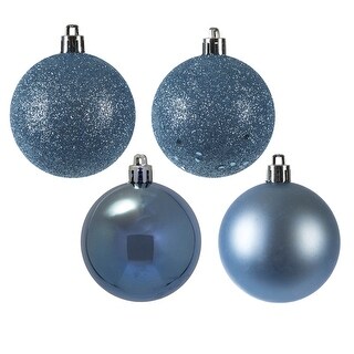 Vickerman 2.4" Periwinkle 4-Finish Ball Ornament Assortment, 24 per Box ...