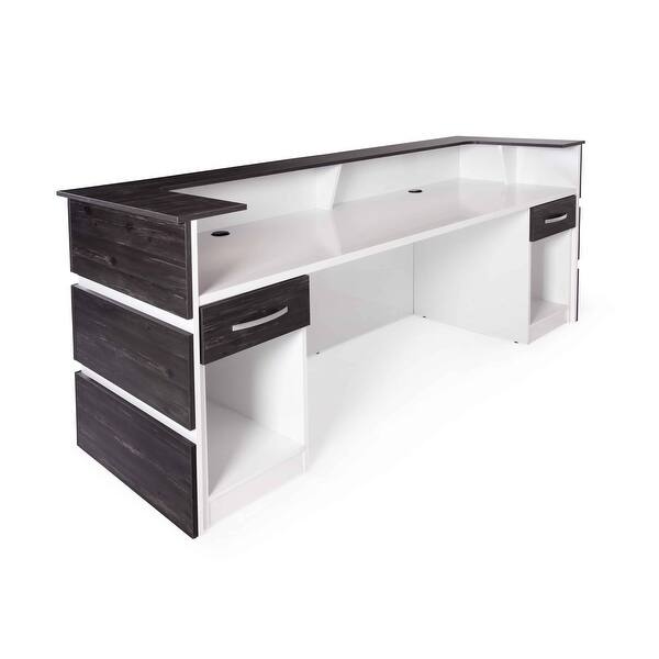 REBAB 90 inch Reception Desk Dark Brown and White - Bed Bath & Beyond ...