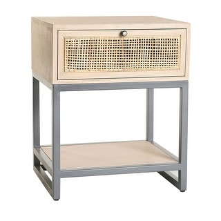 Box Cane Solid Wood and Iron 1-drawer Nightstand by East at Main - Bed ...