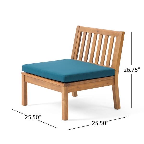 Outdoor Acacia Wood Club Chair (Set of 2) in Dark Brown with Dark Teal ...