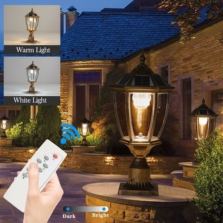 Retro gold Solar Column Headlights With Dimmable LED - Bed Bath ...