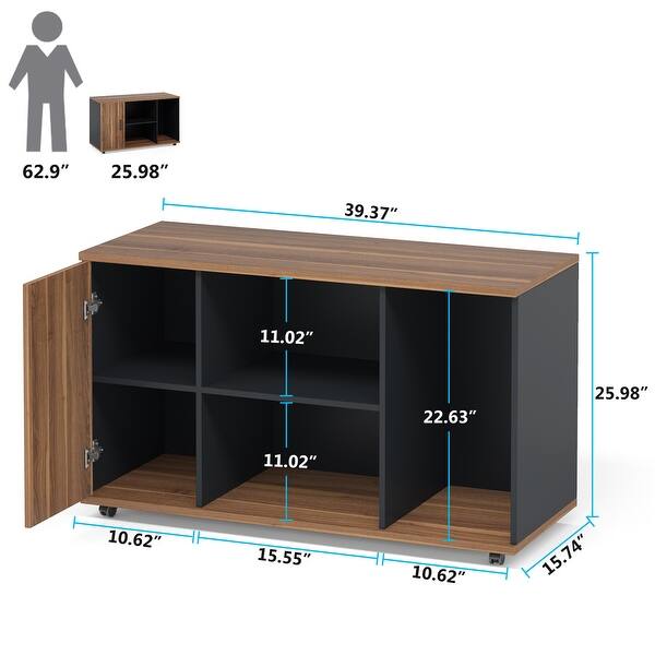Mobile File Cabinet with Wheels, Doors & Storage Shelves - Bed Bath ...