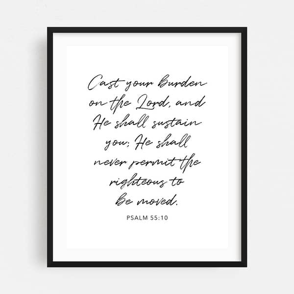 Typography Bible Bible Verse Black White Religion Art Print/Poster ...