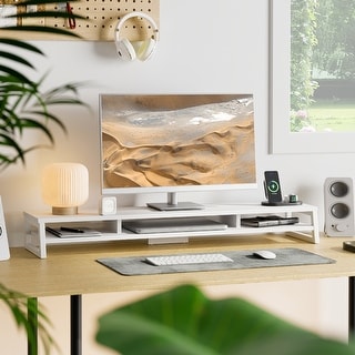 Fenge Dual Monitor Stand Riser for Desk, 42.5in Large Monitor Stand for ...