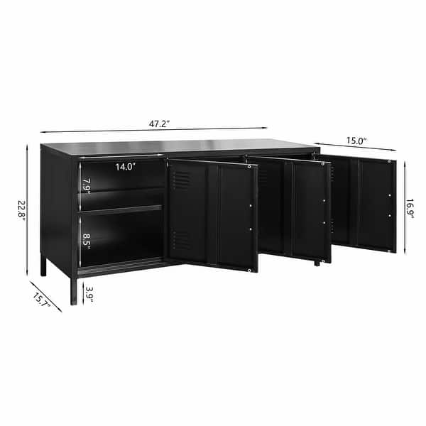 3 Door Metal Locker TV Cabinet with Shelf - Bed Bath & Beyond - 37529819